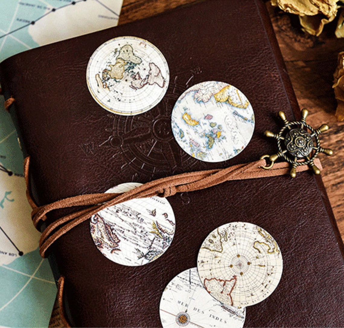 46pcs World map stickers retro style stickers map stickers | Etsy