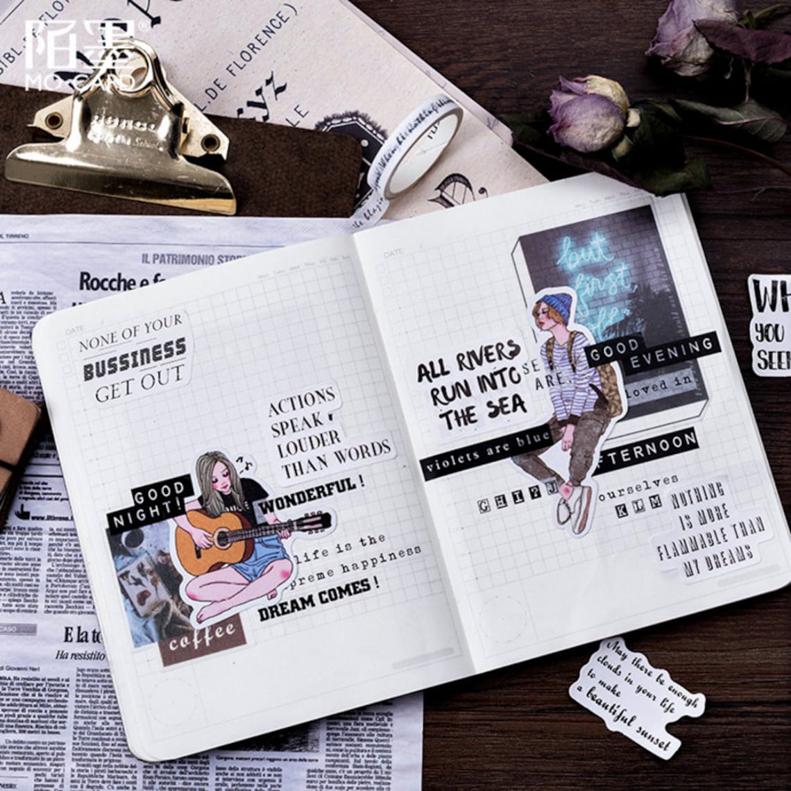 46pcs newspapers stickers English newspapers stickers | Etsy