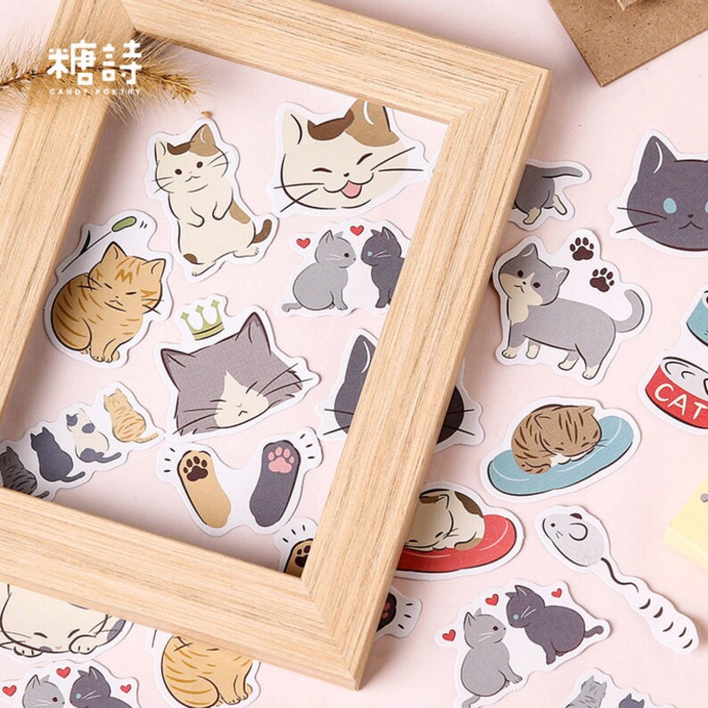 45pcs Cat Stickers Animal Stickers Sticker Flakes Planner - Etsy
