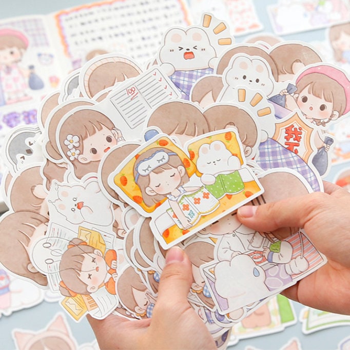 bear 100pcs cute girl junk journal paper scrapbook paper little girl ...