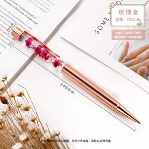 Floral Liquid Pen, Dried Flower Luxury Design, Flower Ballpoint Pen ...
