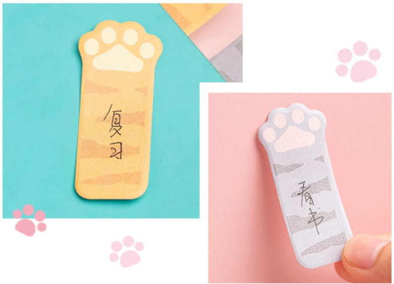 Cat Paw Sticky Notes, Planner Memo, to Do Sticky Notes, Kawaii Notepad ...