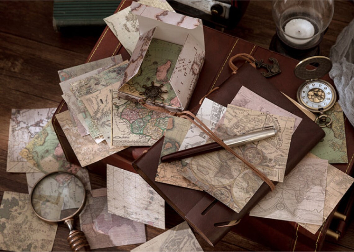 100pcs Junk Journal Paper Vintage Pages Map Junk Journal | Etsy