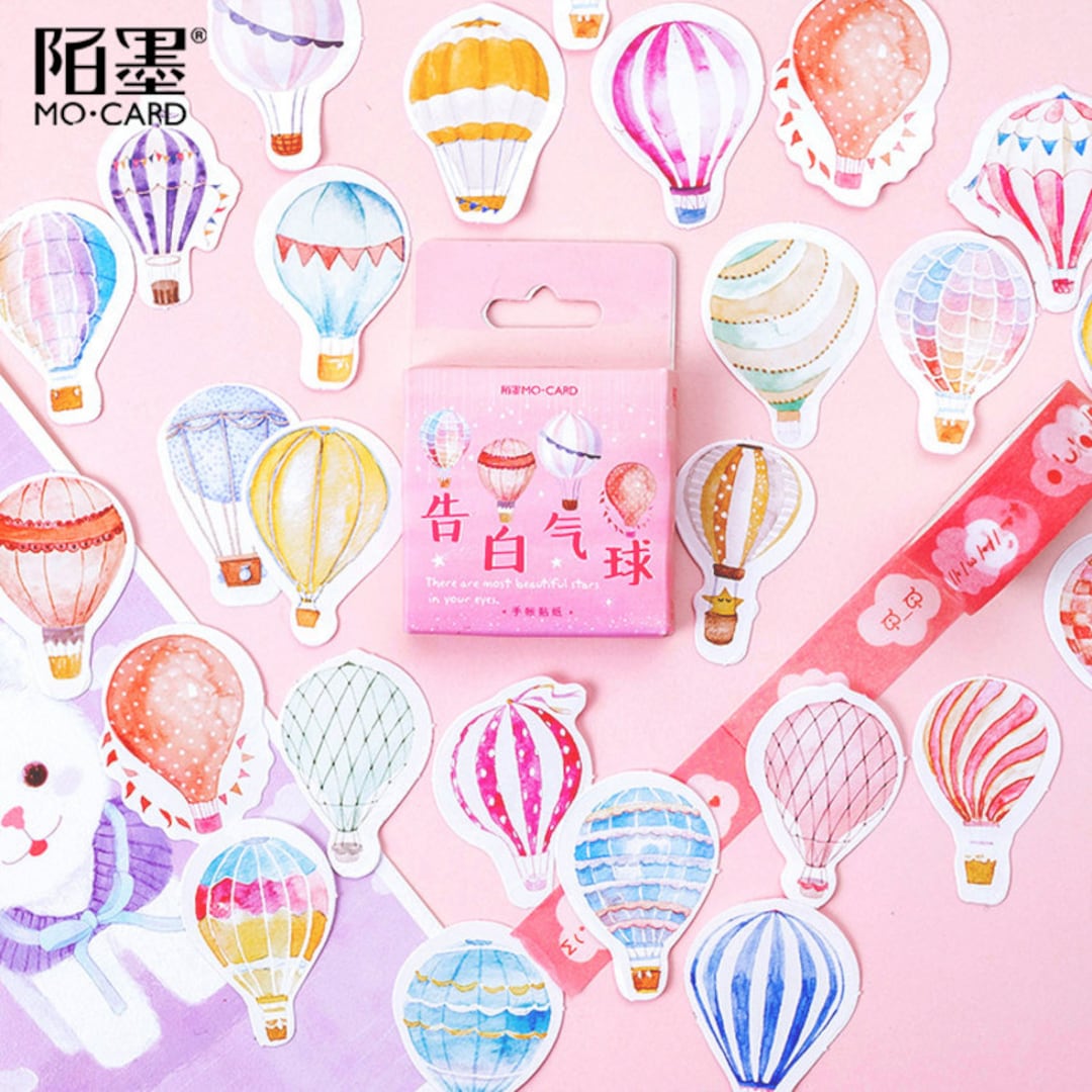 46pcs, Hot Balloons Stickers, Balloons Stickers, Colorful, Planner ...