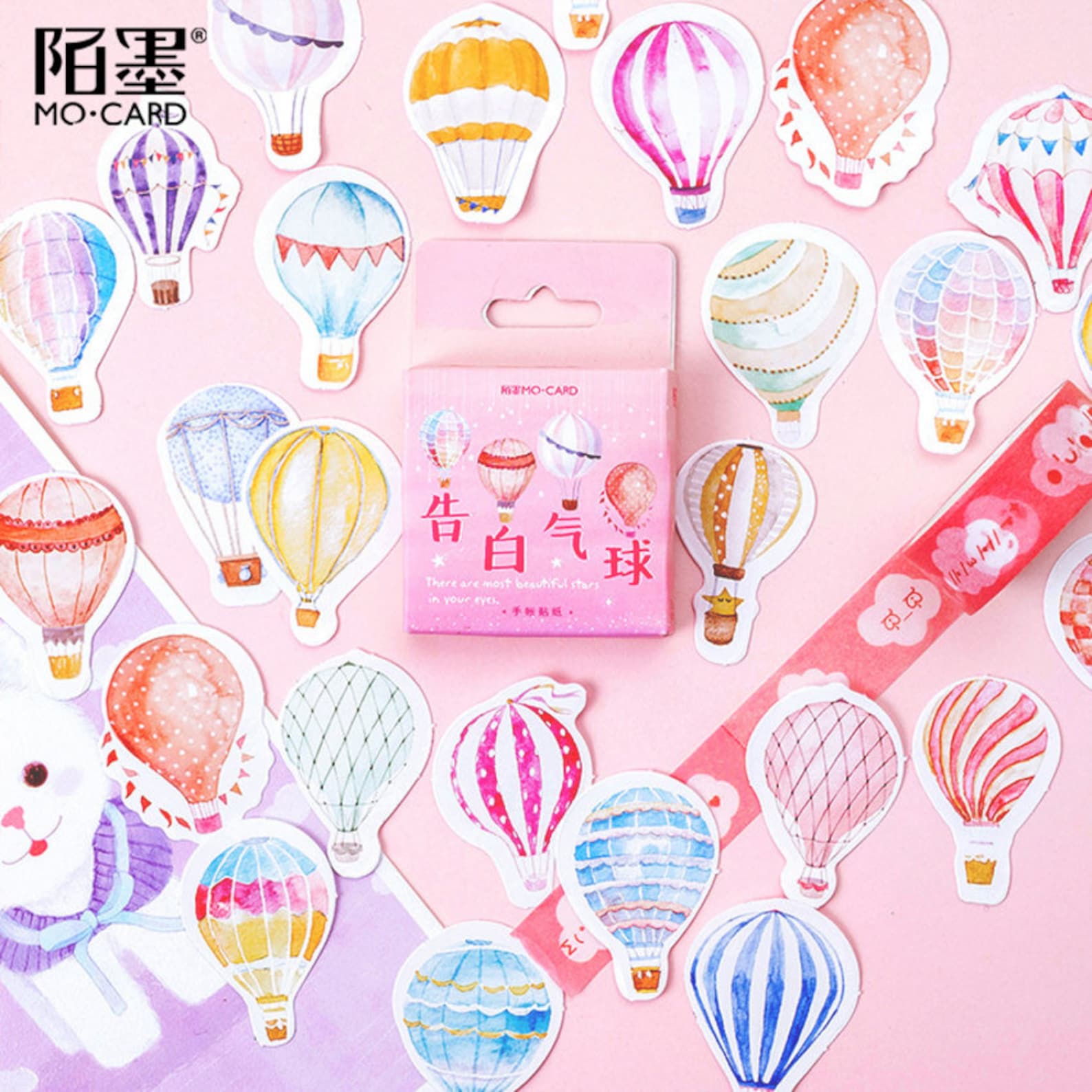 46pcs, Hot Balloons Stickers, Balloons Stickers, Colorful, Planner ...
