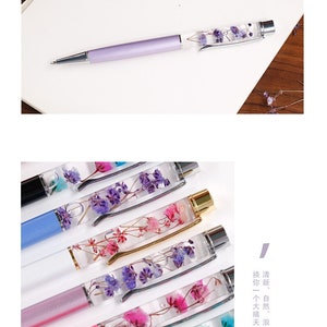 Floral Liquid Pen, Dried Flower Luxury Design, Flower Ballpoint Pen ...