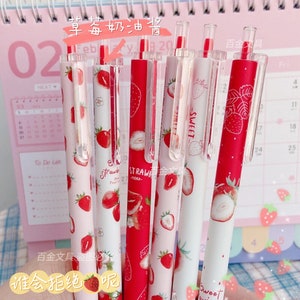 2pcs/set, Strawberry Retractable Gel Pen, Planner Pens, Kawaii ...