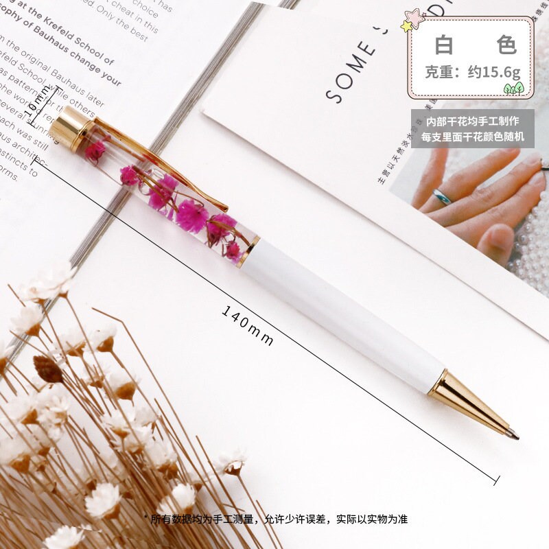 Floral Liquid Pen, Dried Flower Luxury Design, Flower Ballpoint Pen ...