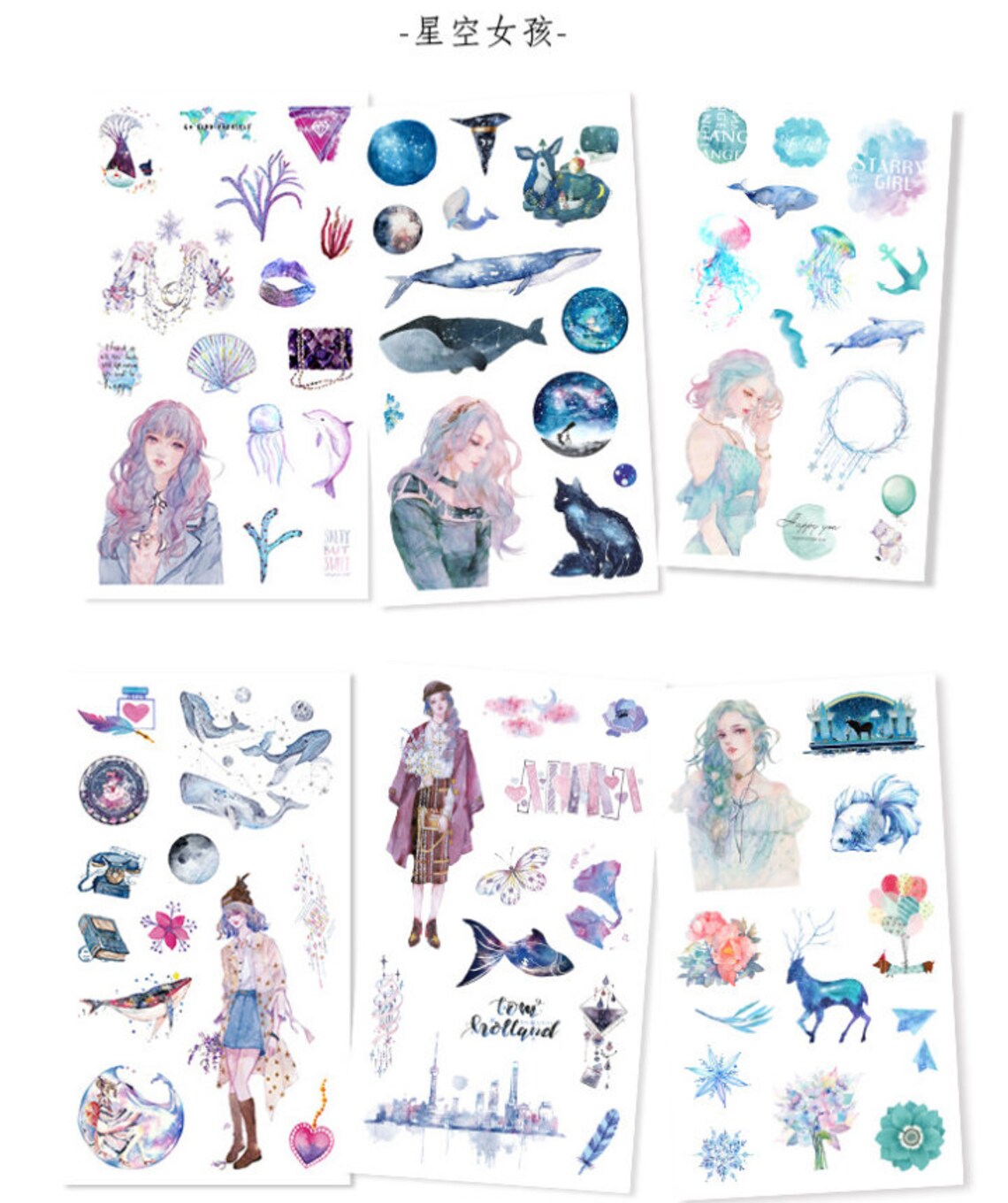 6 sheets girl stickers Planner Sticker life stickers | Etsy