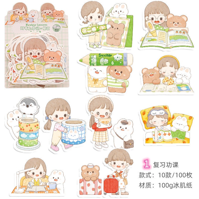 bear 100pcs cute girl junk journal paper scrapbook paper little girl ...