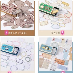 60pcs, Vintage Stickers, Written Stickers, Frame Stickers, Retro ...