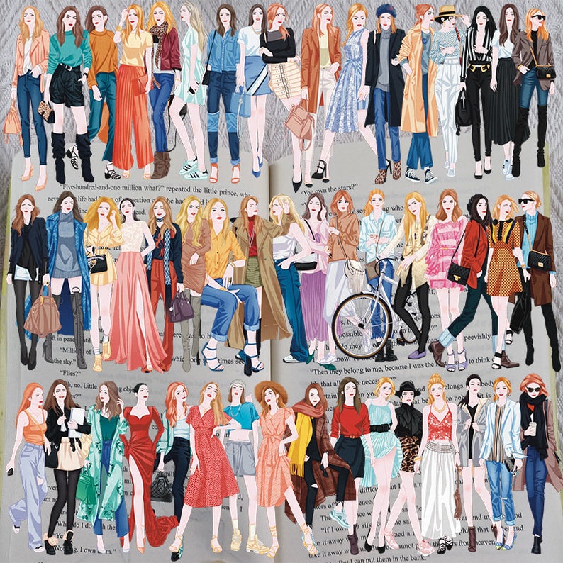 80pcs Girl Stickers Cute Sticker Bag Sweet Girl Sticker - Etsy