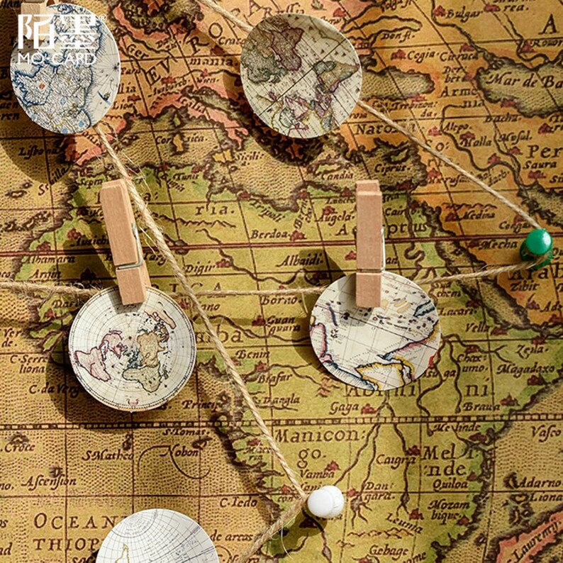 46pcs World Map Stickers Retro Style Stickers Map Stickers - Etsy