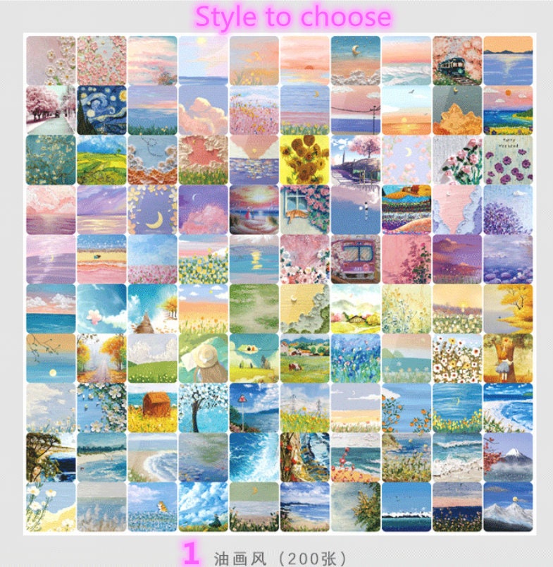 200pcs flowers stickers scenery stickers plants photo | Etsy