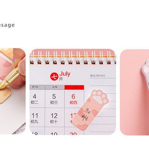 Cat Paw Sticky Notes, Planner Memo, to Do Sticky Notes, Kawaii Notepad ...