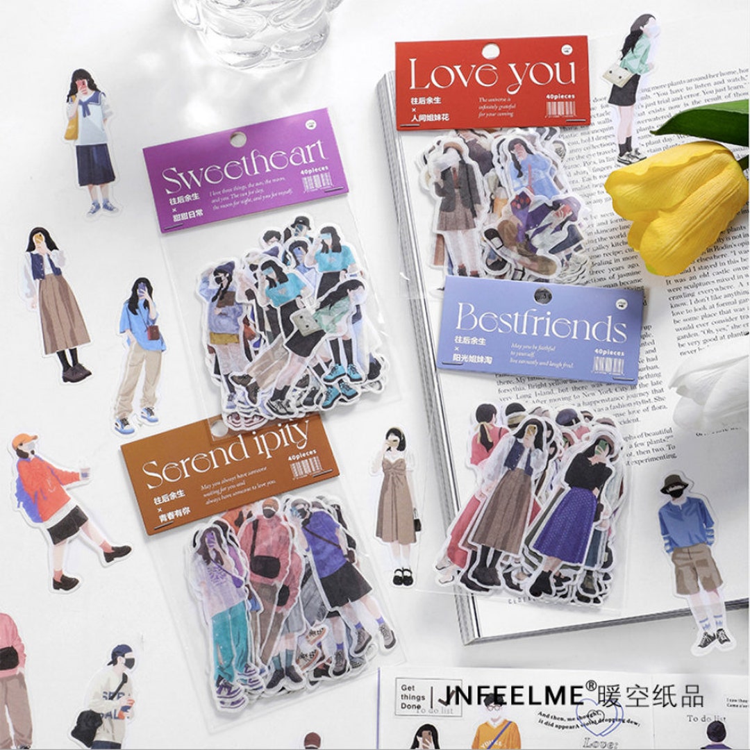 40pcs, Girl Stickers, Cute Girl, Fashion Boy, Planner Sticker, Kawaii ...