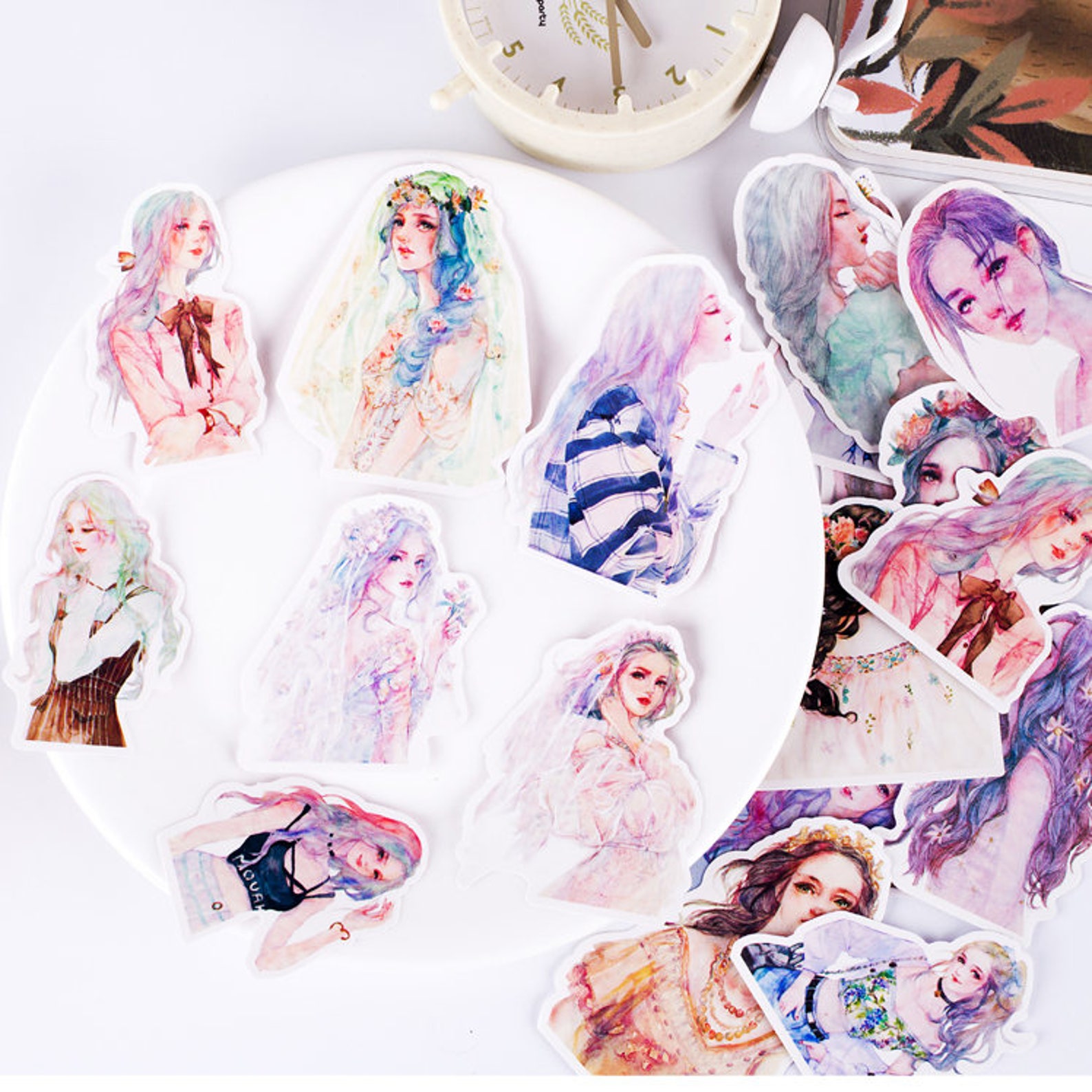 51pcs Girl Stickers Cute Sticker Bag Sweet Girl Sticker - Etsy