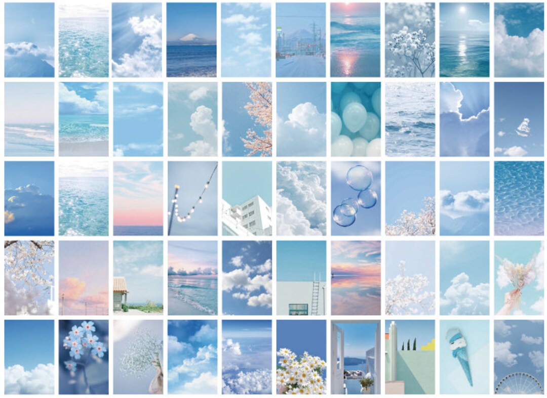 50pcs, Planner Stickers, Blue, Sky Stickers, Clouds Stickers, Photo ...