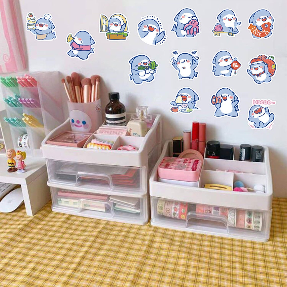 60pcs, Cute Shark Stickers, Suitcase Stickers, Cute Animal, Waterproof ...