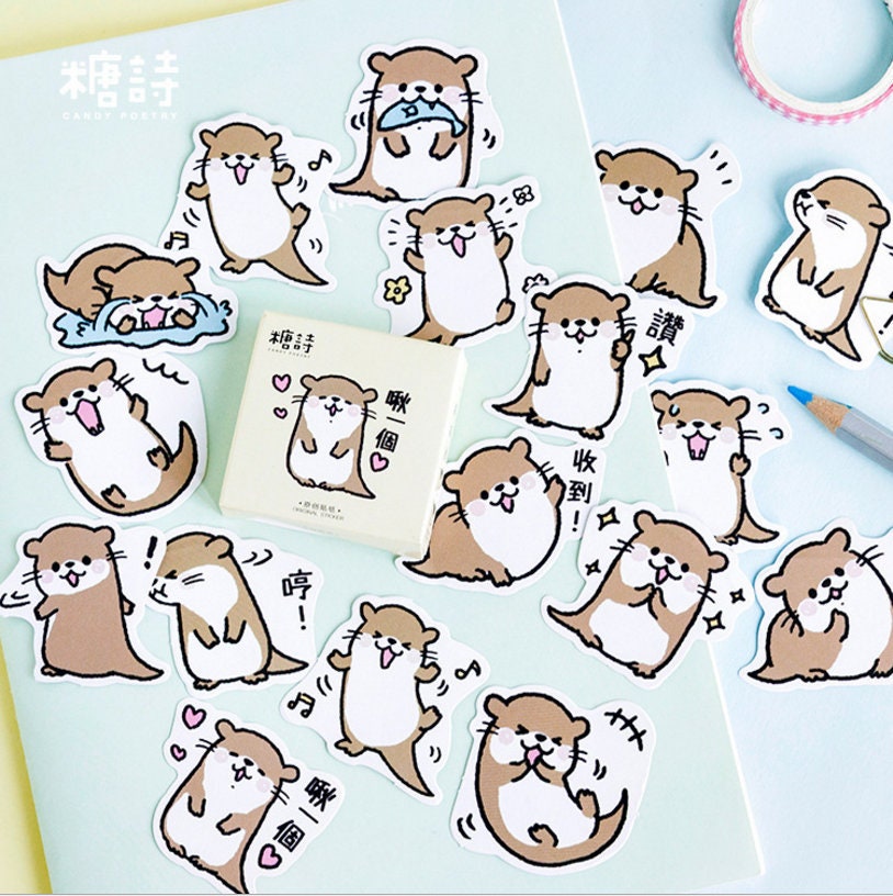 45pcs, Otter Stickers, Animal Stickers, Sticker Flakes, Planner Sticker ...
