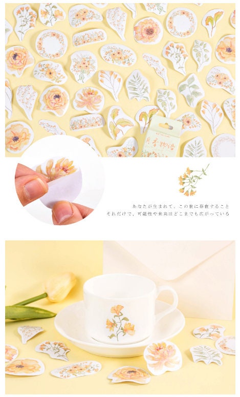 46pcs plant stickers planner sticker kawaii stationary | Etsy