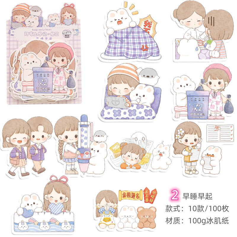 bear 100pcs cute girl junk journal paper scrapbook paper little girl ...