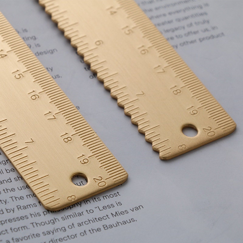 Brass Ruler Metal Ruler 20cm Ruler Drawing Ruler Cute - Etsy