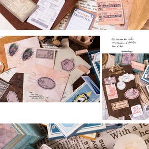 60pcs, Vintage Stickers, Written Stickers, Frame Stickers, Retro ...