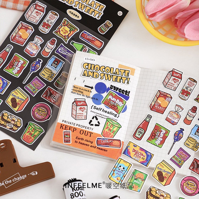 Food Sticker Life Stickers Cute Stickers Card - Etsy