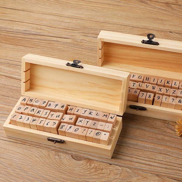 Wood Alphabet Stamp Set - Etsy