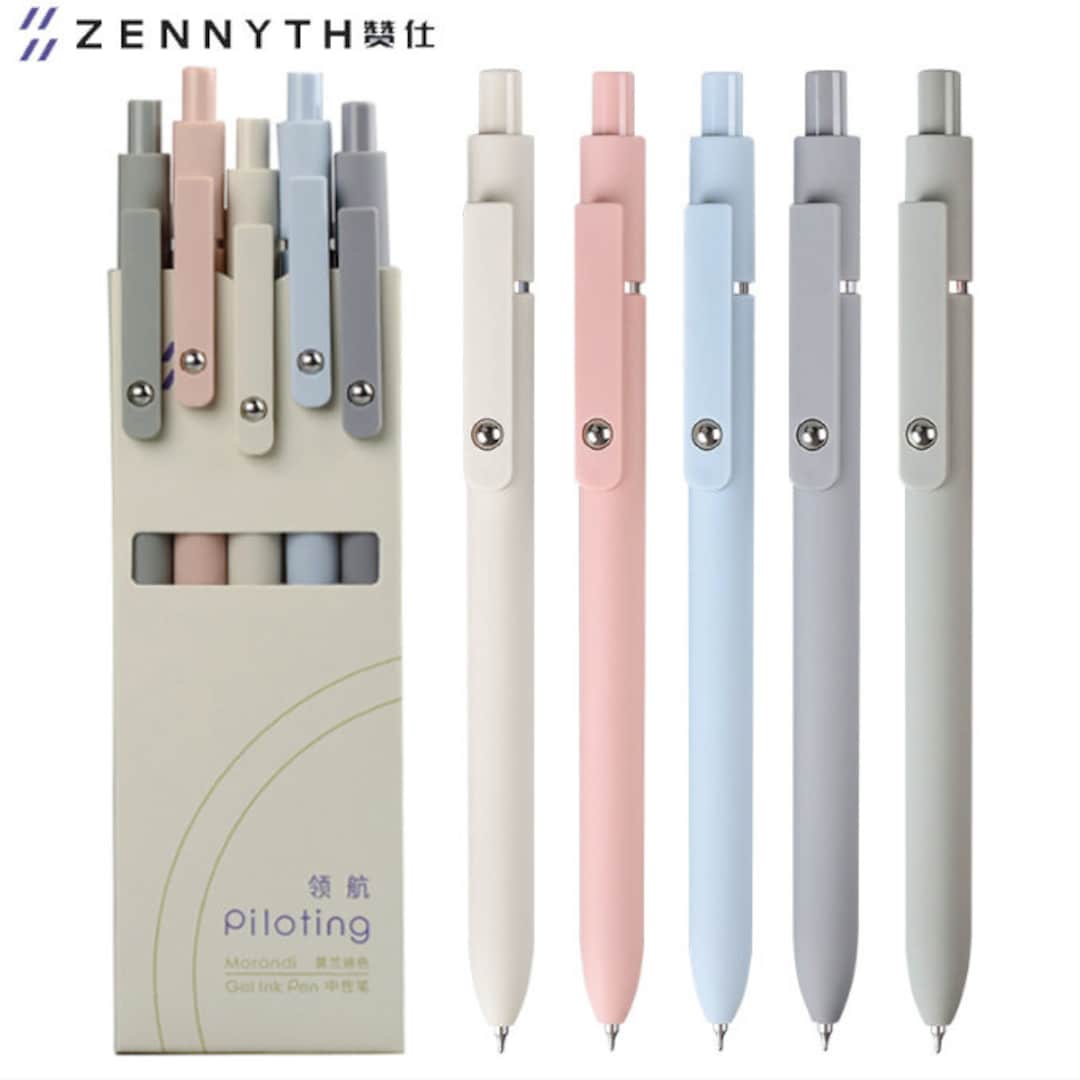 5pcs, Black Gel Pens, 0.5mm, Kawaii Stationary, Cute Pens, Sign Pen ...