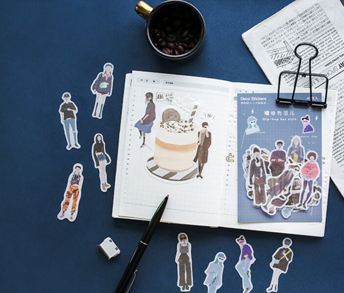 40pcs fashion girl stickers cute girl Planner Sticker | Etsy