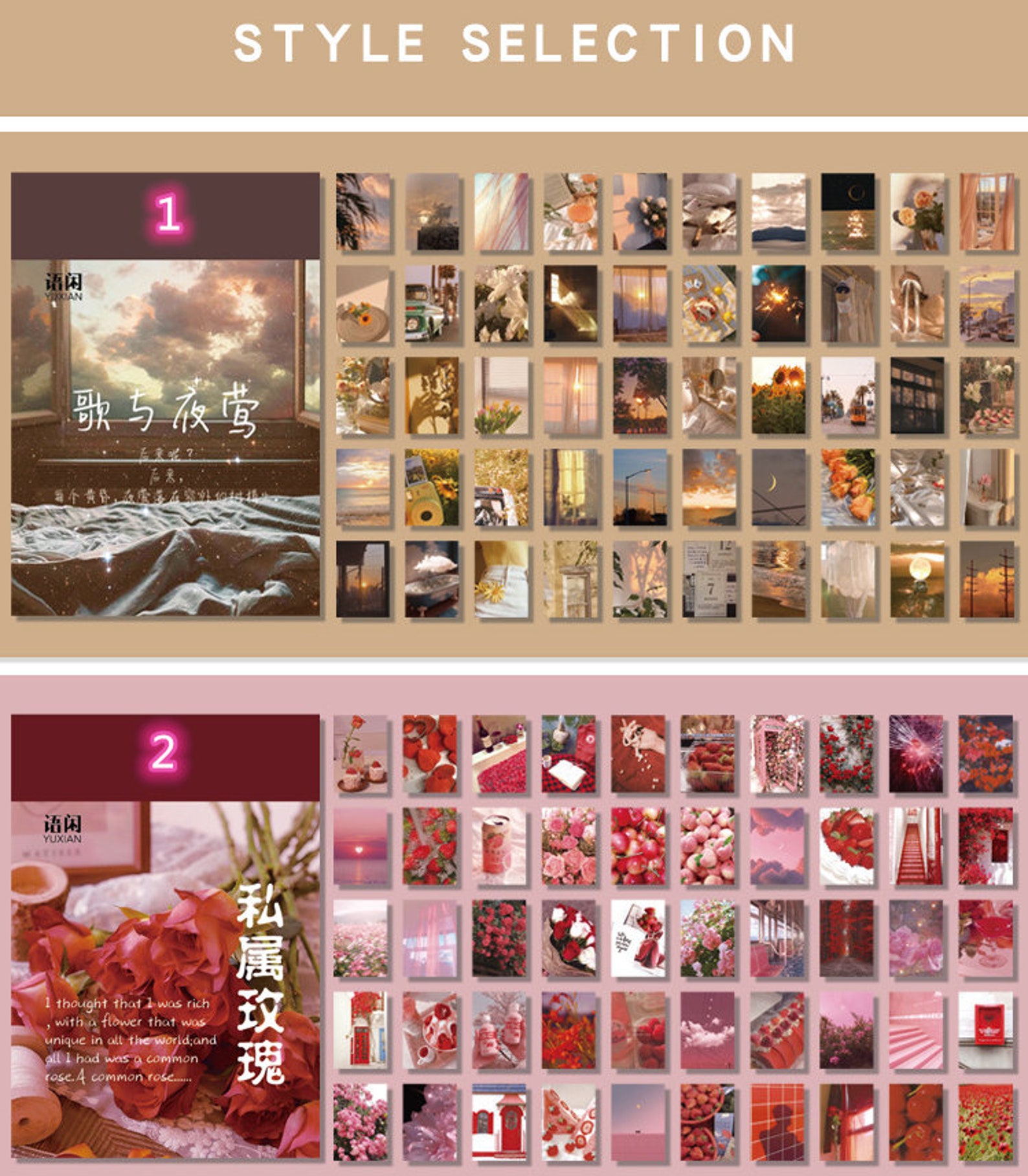 50pcs Beautiful Scenery Stickers Plant Stickers Flowers - Etsy