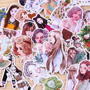 33pcs, Girl Stickers, Fashion Girl, Planner Sticker, Kawaii Stationary ...