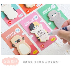 Cute Cat Sticky Notes, Planner Memo, to Do Sticky Notes, Kawaii Notepad ...