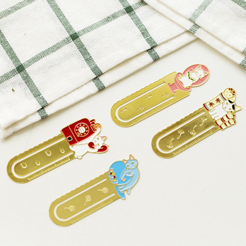 Cat Bookmark metal bookmark Bookmark bookmark set planner | Etsy