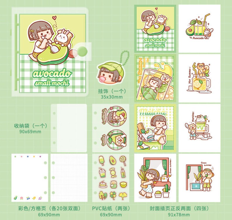 3 Ring Planner Binder Cute Girl Mini Binder Inserts Planner - Etsy