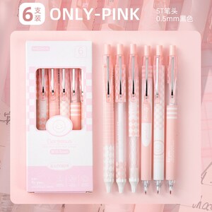 6pcs/set, Retractable Gel Pen, Planner Pens, Kawaii Stationary, 0.5mm ...