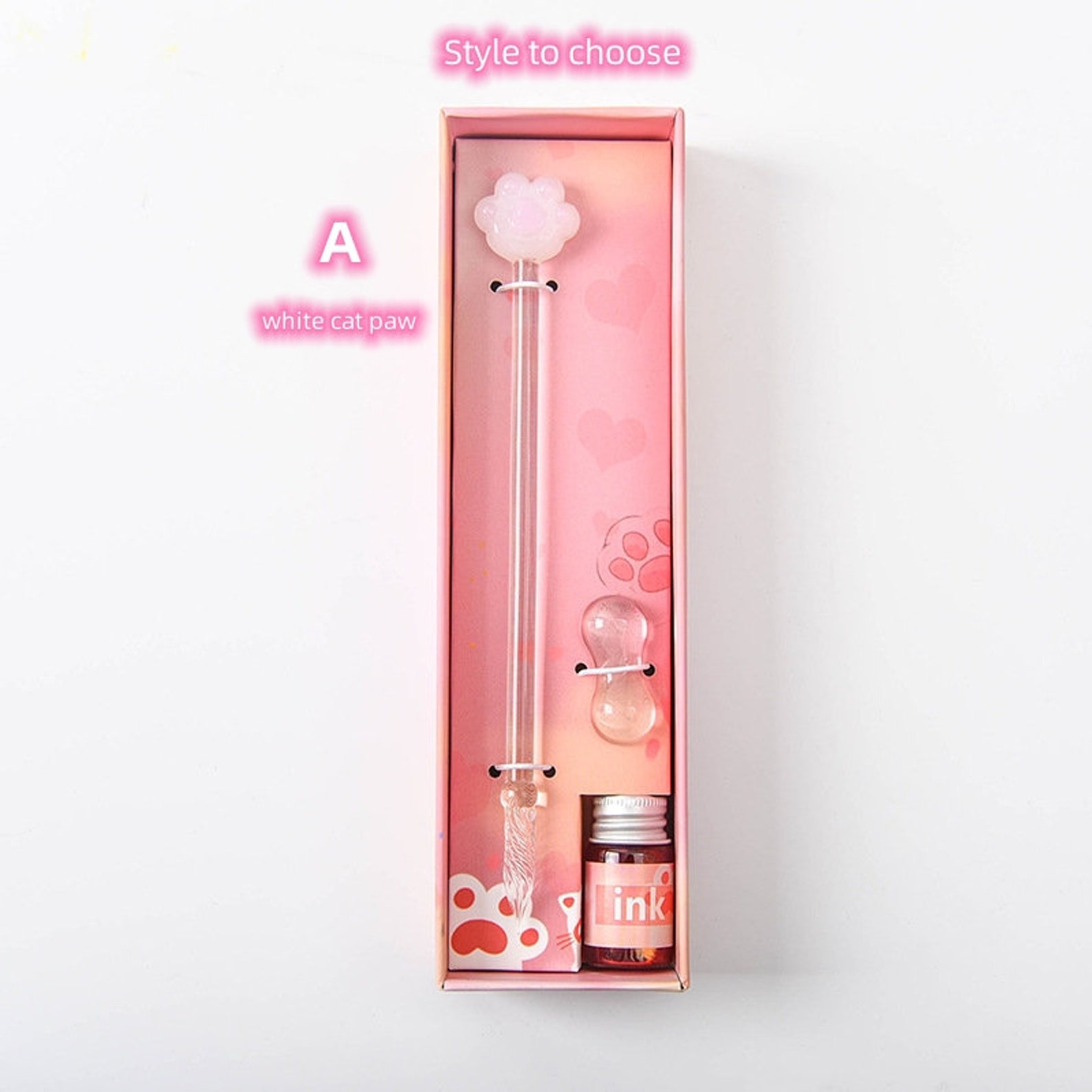 Glass Calligraphy Pen Set Glass Pen Gift Box Set Cat Paw - Etsy