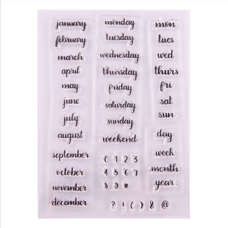Month Stamp Bullet Journal Schedule Tracker Week Stamp | Etsy