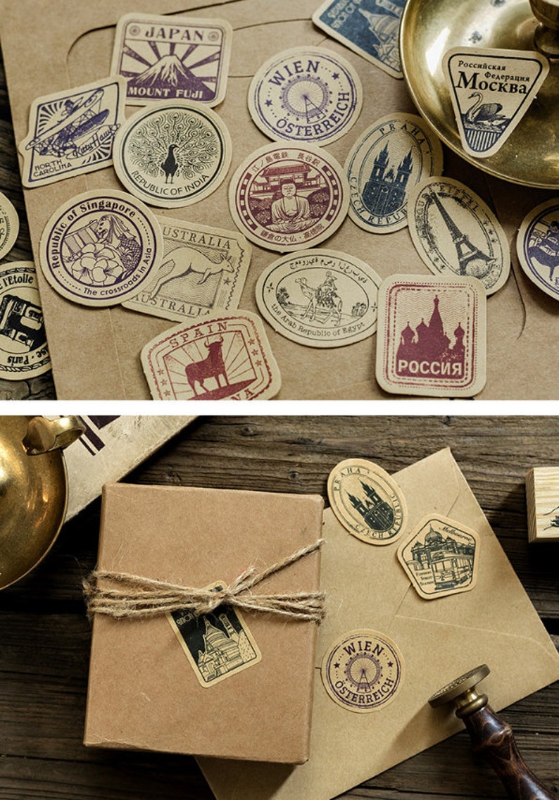 46pcs travel stickers retro style stickers Planner Sticker | Etsy