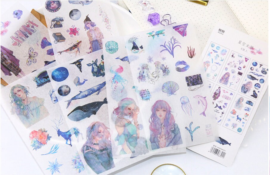 6 sheets girl stickers Planner Sticker life stickers | Etsy