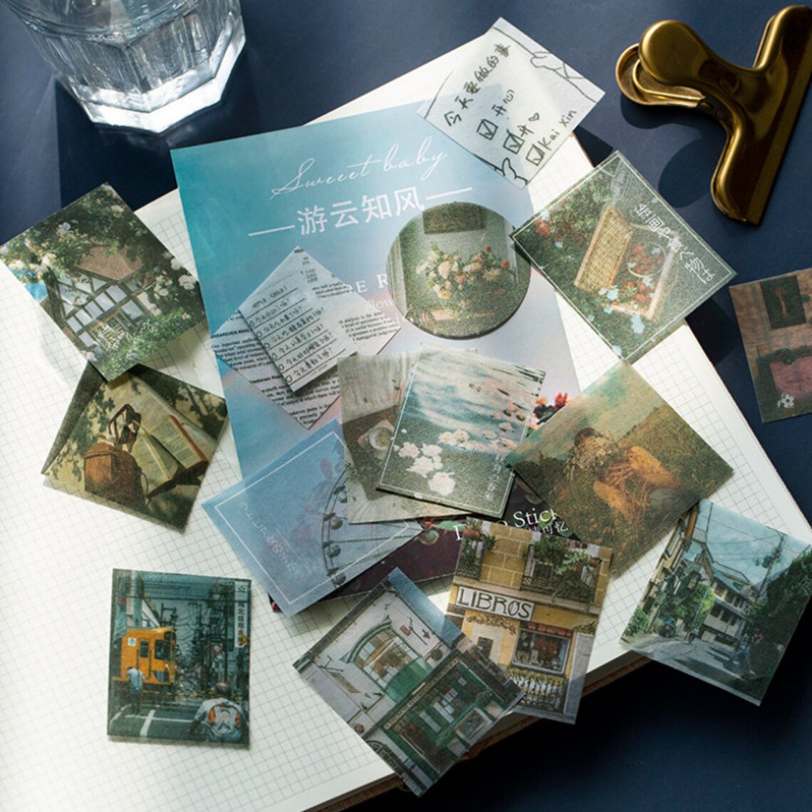 100pcs scenery stickers plant stickers photo album | Etsy