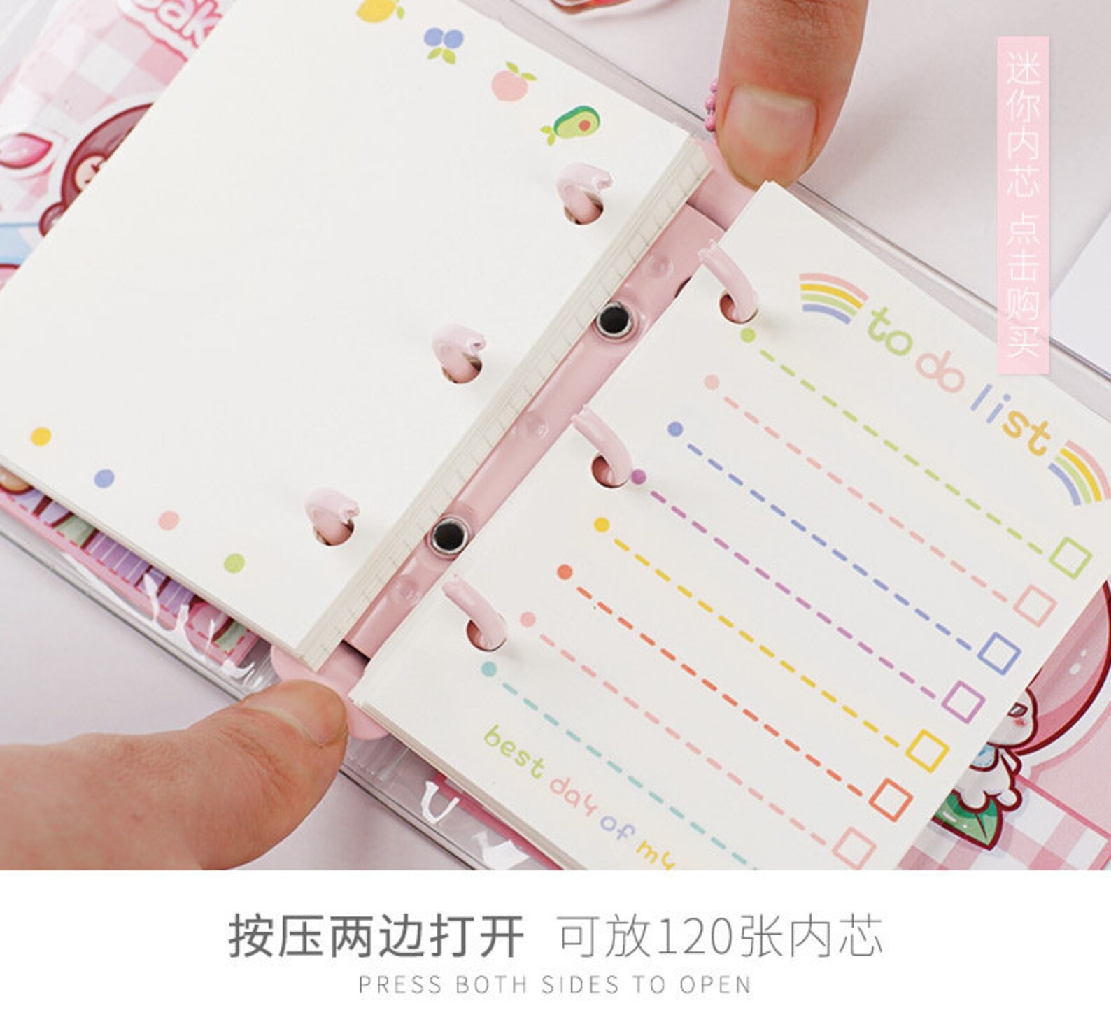 3 Ring Planner Binder Cute Girl Mini Binder Inserts Planner - Etsy