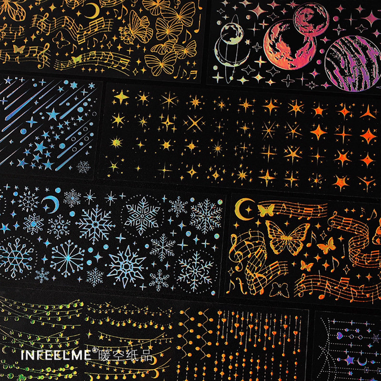 3 Sheets Life Stickers Life Decorations Moon Stickers PET - Etsy