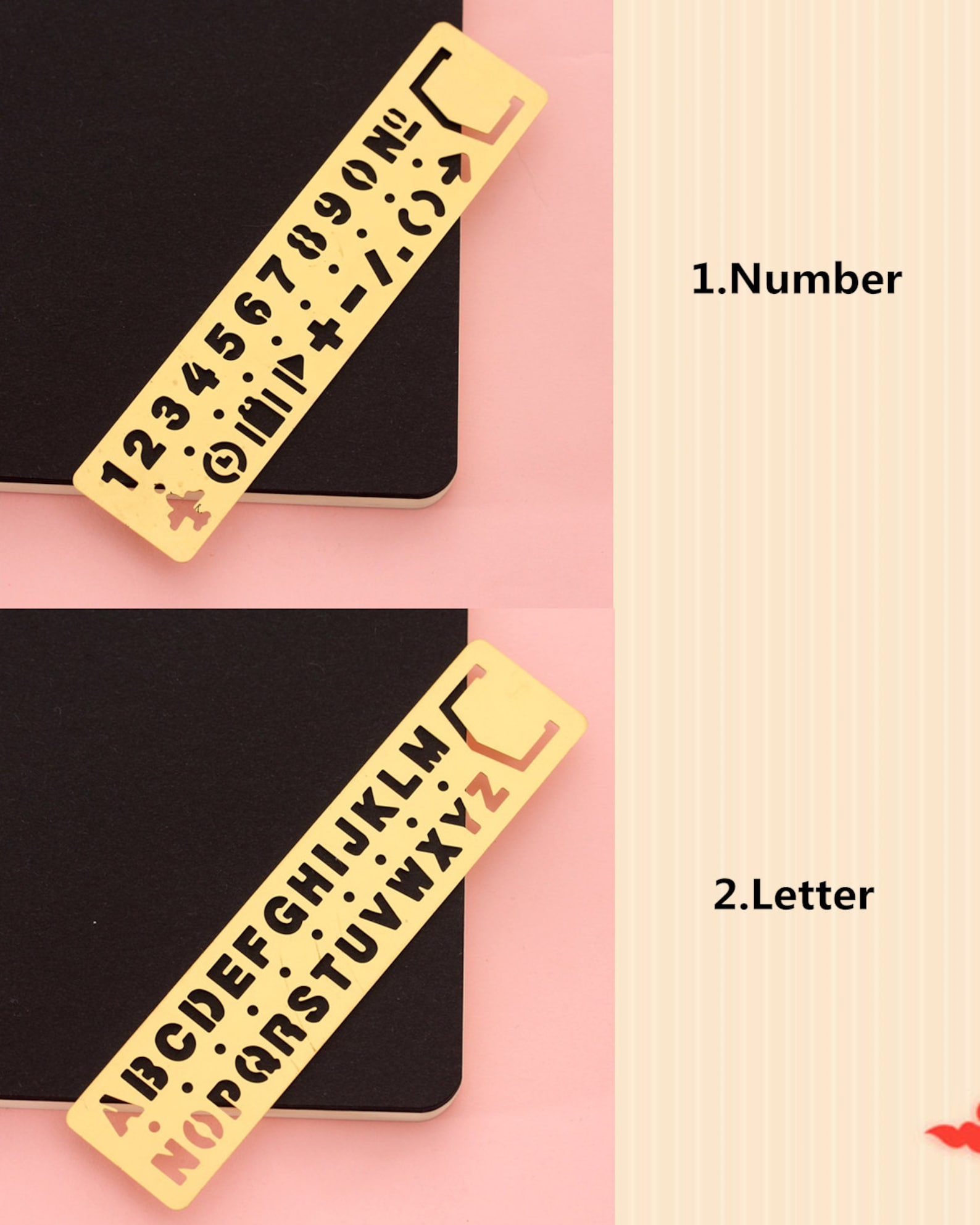 Number Stencil letter Stencil metal bookmark Bullet Journal | Etsy