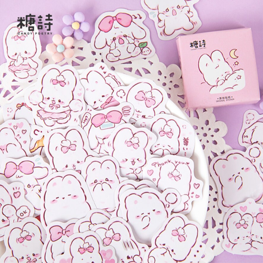 45pcs rabbit stickers animal stickers sticker flakes | Etsy
