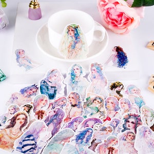 51pcs, Girl Stickers, Cute Sticker Bag, Sweet Girl, Sticker Flakes ...