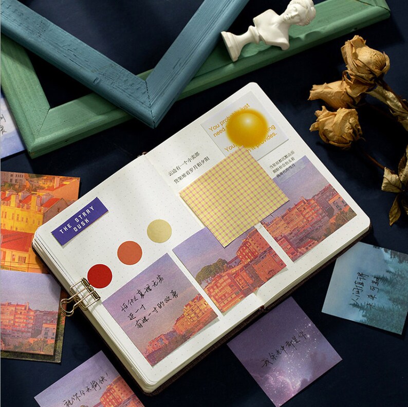 Clouds Sticky Notes Trees Sticky Notes Moon Planner Memo | Etsy