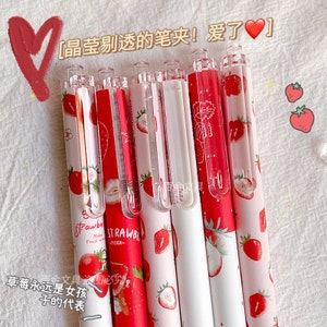 2pcs/set, Strawberry Retractable Gel Pen, Planner Pens, Kawaii ...